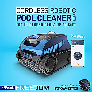 Polaris FREEDOM Cordless Robotic Pool Cleaner, Cable-Free for All In-Ground Pools up to 50ft, Four Cleaning Modes & Intelligent Cleaning Technology