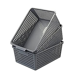 Sandmovie Large Platic Storage Baskets, Organizer Bin, 3-Pack, G