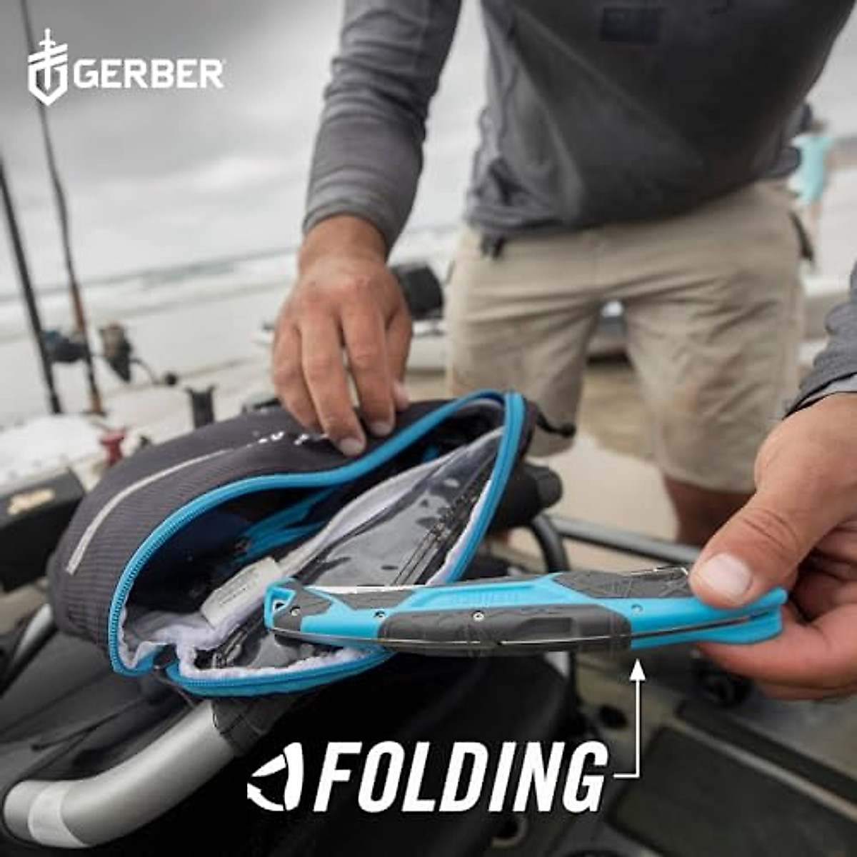 Gerber Gear Controller - Saltwater Fishing Fillet Knife for Fishing Gear - Cyan, 6 Inches