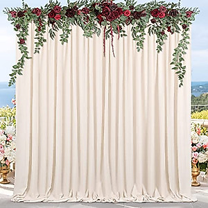 Backdrop Curtains Polyester Backdrop Curtain 2 Packs 5ftx8ft Ivory Backdrop Drapes for Cloth Ceremony Backdrop Fabric