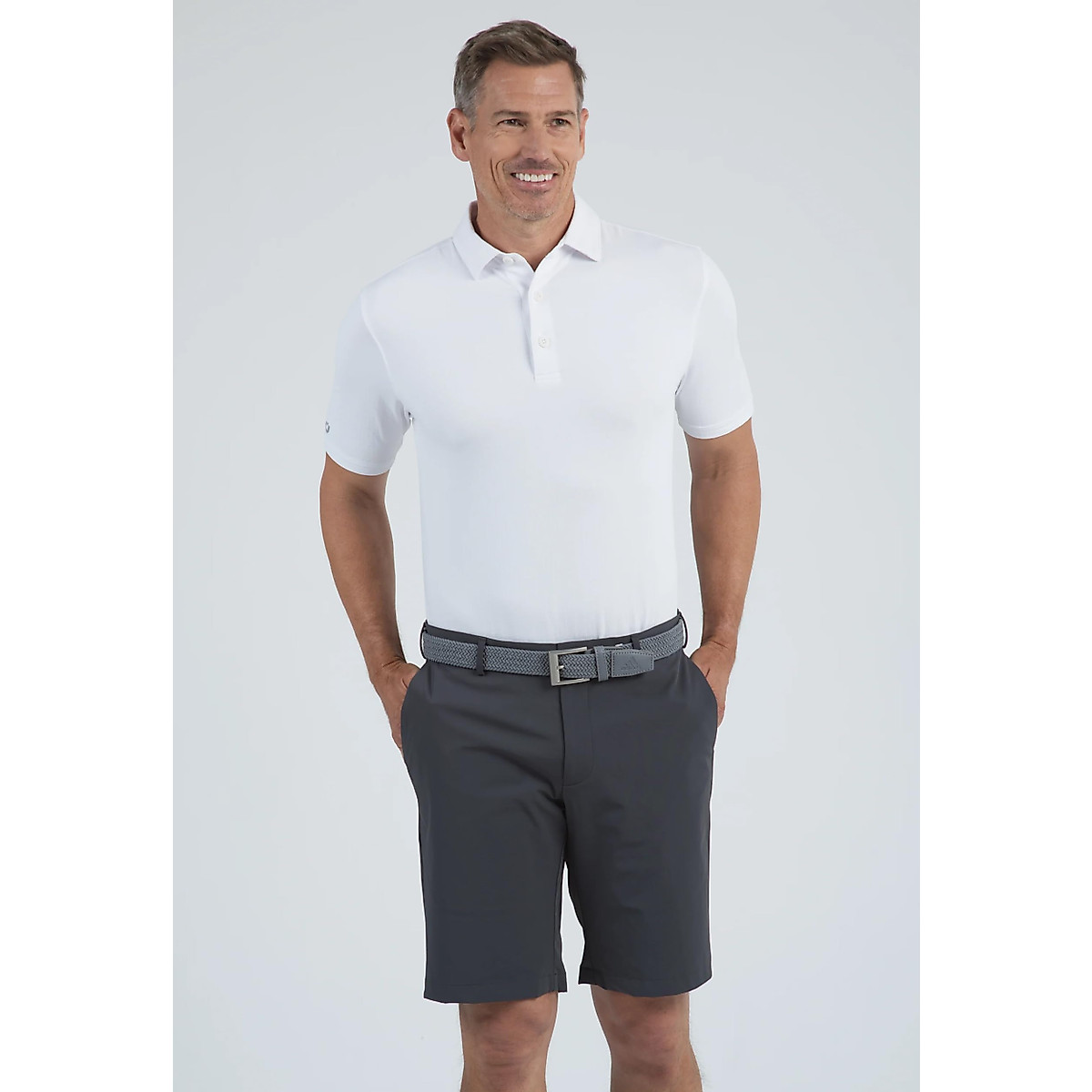 IBKUL Men's Athleisure Wear Sun Protective UPF 50+ Icefil Cooling Tech Short Sleeve Polo 94199 Peri Solid S