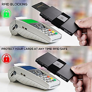 Sykorvon Minimalist Card Holder Wallet for Men, Aluminum Slim Metal Wallet with Money Band, RFID Blocking Pop Up Wallet, Holds 12+ Cards Plus Cash…