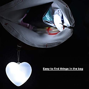 Boigoo Women's Handbag Touch Light, LED Bag Lights Purse/Wallet Light, Night Light, Heart-Shaped Automatic Touch Sensor Activated Lights with Button Battery