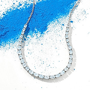 Ross-Simons 8.80 ct. t.w. Aquamarine Graduated Necklace in Sterling Silver. 16 inches