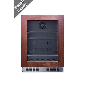Summit Appliance AL57GPNR Commercial 24" Wide 5.0 Cu.Ft. Built-in Undercounter ADA Compliant Beverage Center with Panel-ready Glass Door, Black Cabinet, Factory Installed Lock and Digital Controls