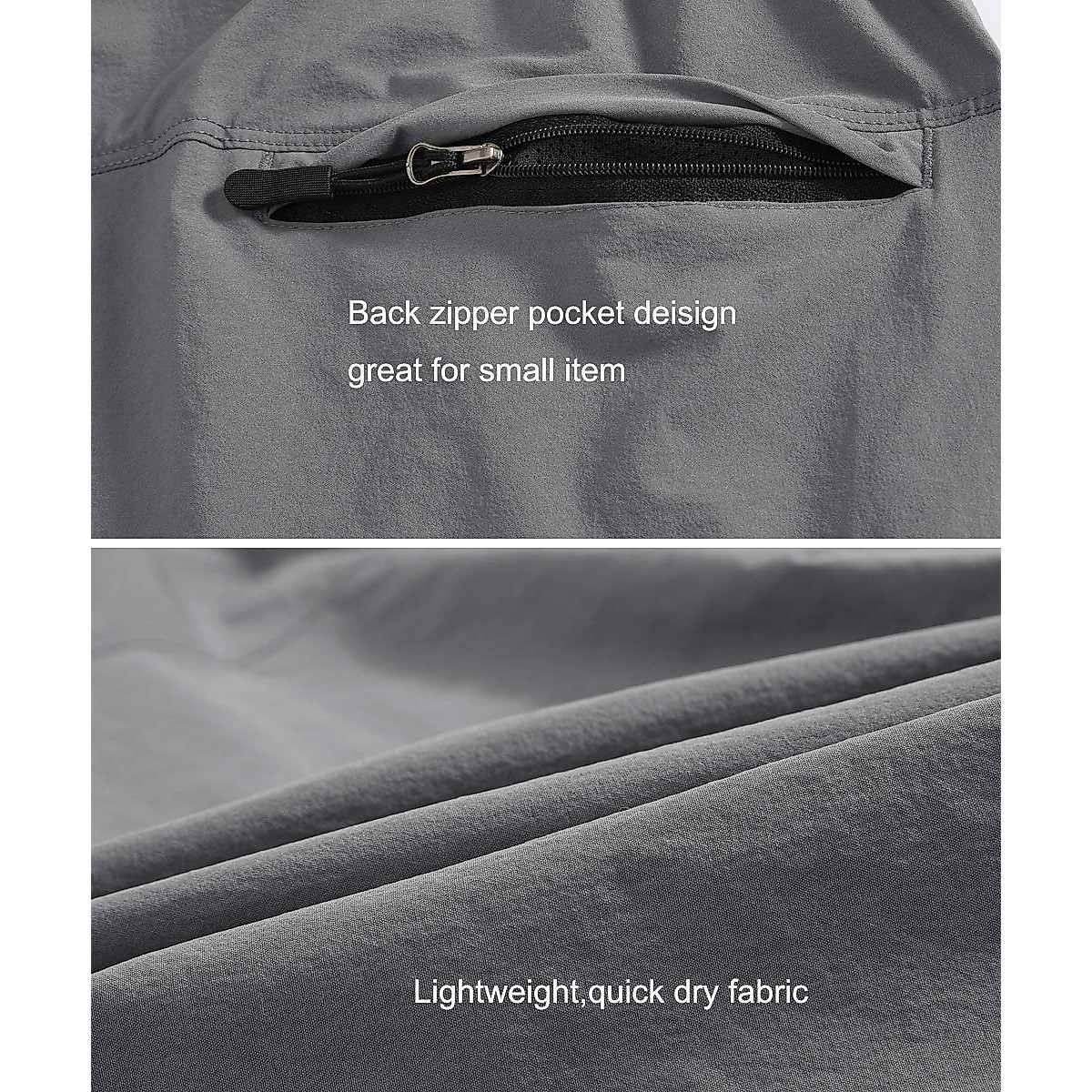 Gopune Women's Outdoor Quick Dry Lightweight Hiking Mountain Pants with Zipper Pockets (Deep Grey,M)