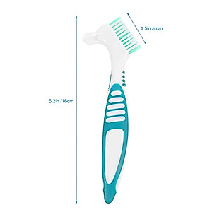 Healvian 2 Sets Travel Toothbrush Set Denture Toothbrush and Toothbrush Storage Box Box Soft Double Bristle False Teeth Brush Denture Cleaning Tool