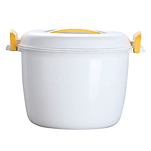 Luxshiny Microwave Pressure Cooker Microwave Rice Cooker Mini Rice Cooker Portable Steamer Pasta Cooker Food Steamer Pot for Cooking Soup Rice Stews and Oatmeal Yellow S Microwave Pasta Pot