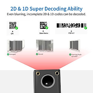 2D Embedded Mini Barcode Reader Scanner Scan, Symcode QR Barcode Reader Module Scanner with Auto Sensing Cell Phone Computer Screen Scan