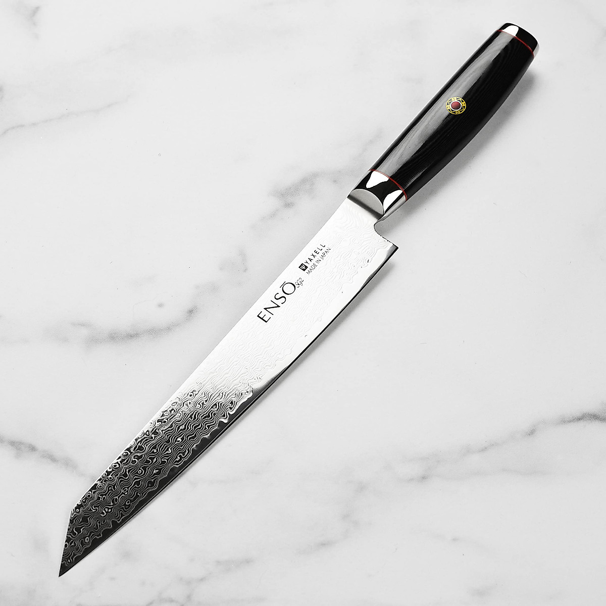 Enso SG2 Slicing Knife - Made in Japan - 101 Layer Stainless Damascus, 9"