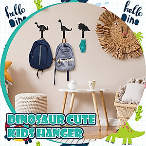 Zhengmy 6 Pcs Dinosaur Coat Hooks Wall Hook Black Metal Coat Hooks Dinosaur Bathroom Decor Wall Hanger Dino Decor for Boys Room Dinosaur Theme Decorations for Bathroom Bedroom Nursery
