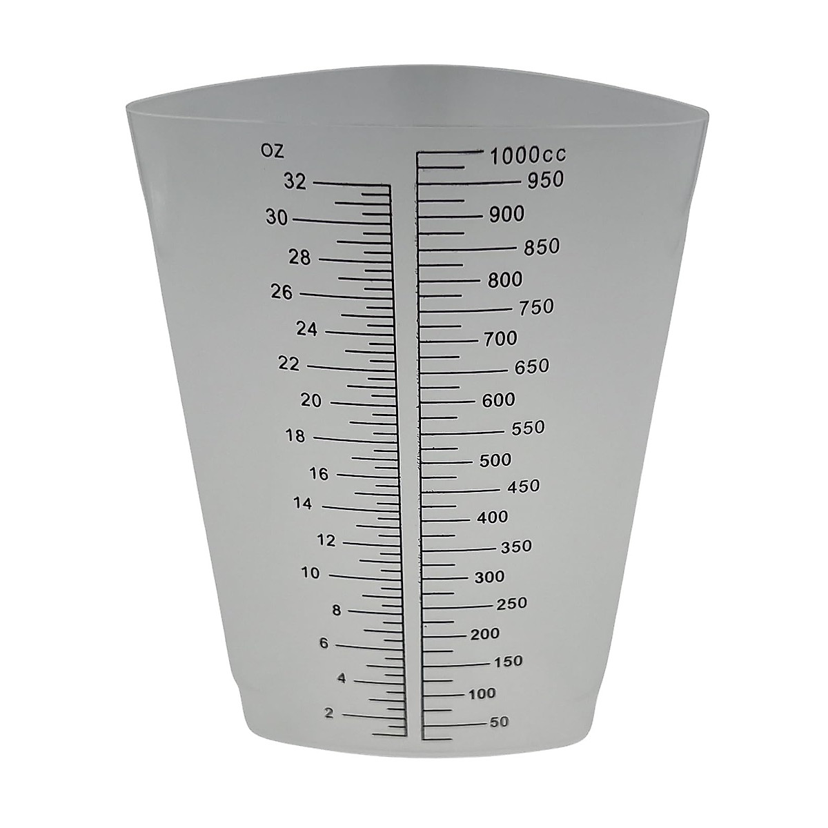 32 oz Graduated Plastic Triangular Container Three-Sided Beaker for Measuring and Mixing (Pack of 20)