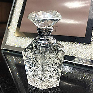 H&D HYALINE & DORA Clear Art Carved Crystal Empty Mini Refillable Perfume Bottle