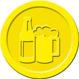 Sigel WM004 Tokens Beer, Yellow, Ø 0.98 inch, 100 pcs.