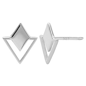 Boma Jewelry Sterling Silver Geometric Diamond & Triangle Stud Earrings