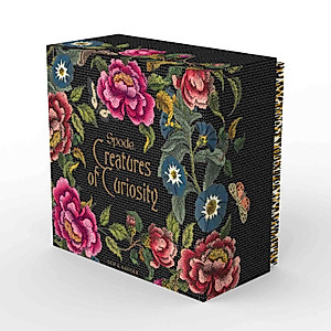 Spode Creatures of Curiosity Collection Coupe Teacup and Saucer Set, Black Floral Mug and White Floral Saucer, Gold Rim, 6.7 oz, Made of Fine China, Specialty Coffee Drinks, Lattes, and Tea