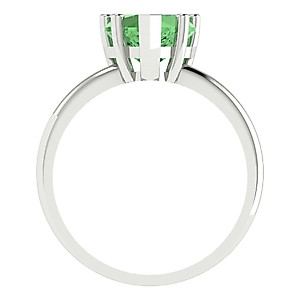 Clara Pucci 1.9ct Heart Cut Solitaire Light Sea Green Simulated Diamond Bridal Designer Wedding art deco Anniversary Ring 14k White Gold