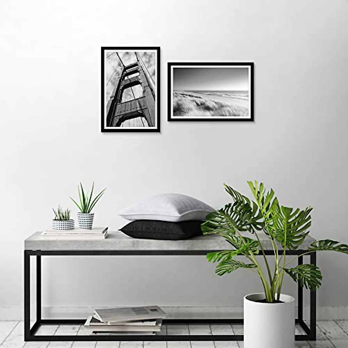 Americanflat 12x18 Picture Frame in Black - Set of 2 - Use as 11x17 Picture Frame with Mat or 12x18 Frame Without Mat - Includes Sawtooth Hanging Hardware for Horizontal or Vertical Display