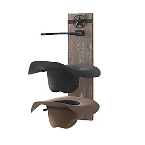 Ryker Ranch cowboy hat rack for wall | western hat rack for cowboy hats | rustic wood and metal cowboy hat hanger for wall | cowboy hat holder