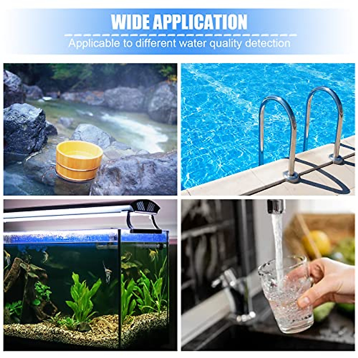 6 in 1 Swimming Pool & Spa Test Strips 50 Count Spa Test Strips for Hot Tub Quick & Accurate Pool Test Strips for Total Chlorine/Free Chlorine/Cyanuric Acid/Total Hardness/PH/Total Alkalinity