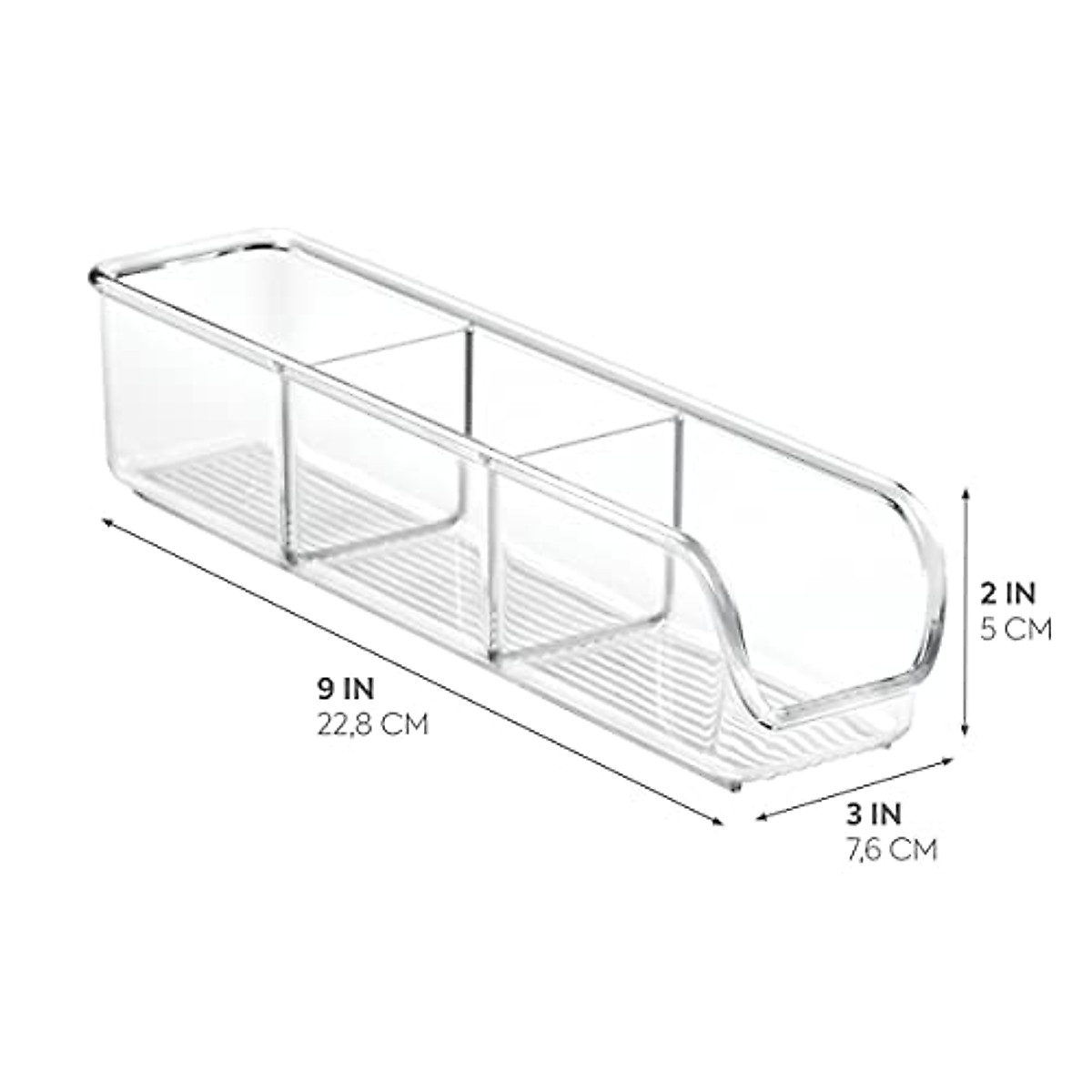 iDesign Plastic Packet Organizer Kitchen Storage Containers for Sugar, Salt, Pepper, Sweeteners, Tea Bags, Spices, The Linus Collection, 1 Count (Pack of 1), Clear