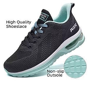 ZOOMCO Womens Air Running Shoes Womens Walking Shoes Lightweight Women Sneakers Air Cushion Tennis Shoes for Gym Workout Sports Gray-Green