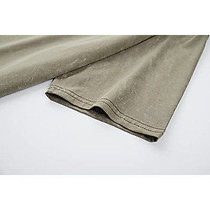 KLIEGOU Men's T-Shirts - Elasticity Cotton Crew Neck Tees 2166 ArmyGreen