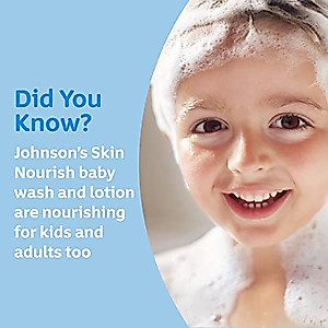 Johnson's Skin Nourish Moisturizing Baby Lotion with Aloe Vera Scent & Vitamin E, Gentle & Lightweight Body Lotion for The Whole Family, Hypoallergenic, Dye-Free, 16.9 fl. oz