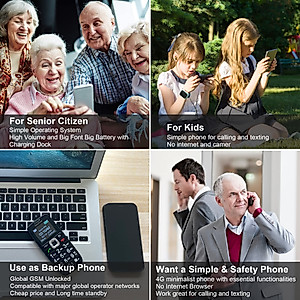 Easyfone Prime-A6 4G Unlocked Big Button Cell Phone for Seniors | Easy-to-Use | Clear Sound | SOS Button | SIM Card Included | Convenient Charging Dock