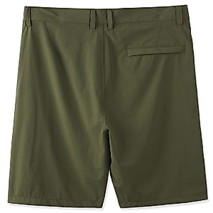 Vetemin Men's Casual Performance Quick Dry Slim Fit Workout Hiking Hybrid Dress Chino Golf Shorts Fresh Army 30