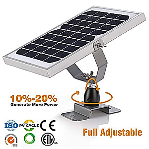 SUNER POWER 6V Solar Battery Charger Maintainer, Waterproof 5W Solar Trickle Charger, High Efficiency Solar Panel Kit, Built-in Intelligent MPPT Controller + Adjustable Bracket + SAE Cable Kits