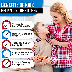 TruChef Kids Tomato Steak Knife Set for Real Cooking (Blue) - 2pcs - Skin Friendly Serrated Edge Stainless Steel Lightweight - Safe for Children & Beginners