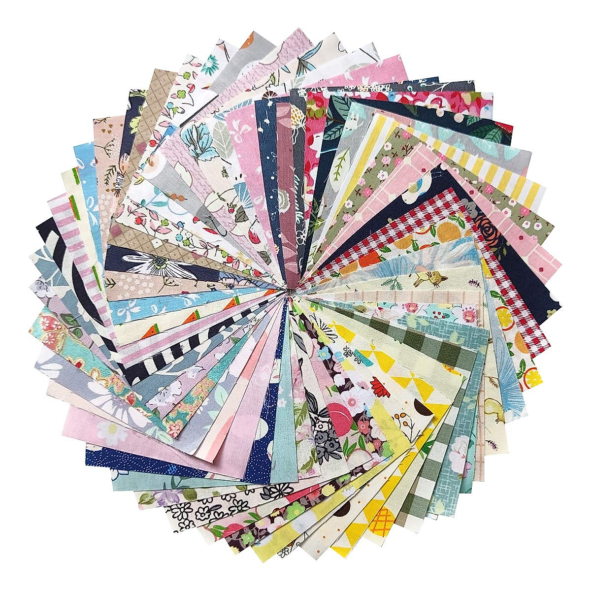 levylisa 200 PCS(10.2cmx10.2cm) 100% Precut Cotton Fabric Bundles, DIY Sewing Quarters Bundle, Cotton Quarter Fabric Bundle, Precut Fabric, Quilting Fabric Bundles, Precut Quilt Kit, Vintage Sheet