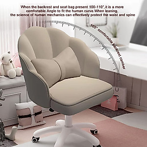 HDHNBA Home Office Desk Butterfly Chair with Mid-Back Upholstered Modern Tufted Computer Task Chair Swivel Height Adjustable Velvet Vanity Makeup Chair