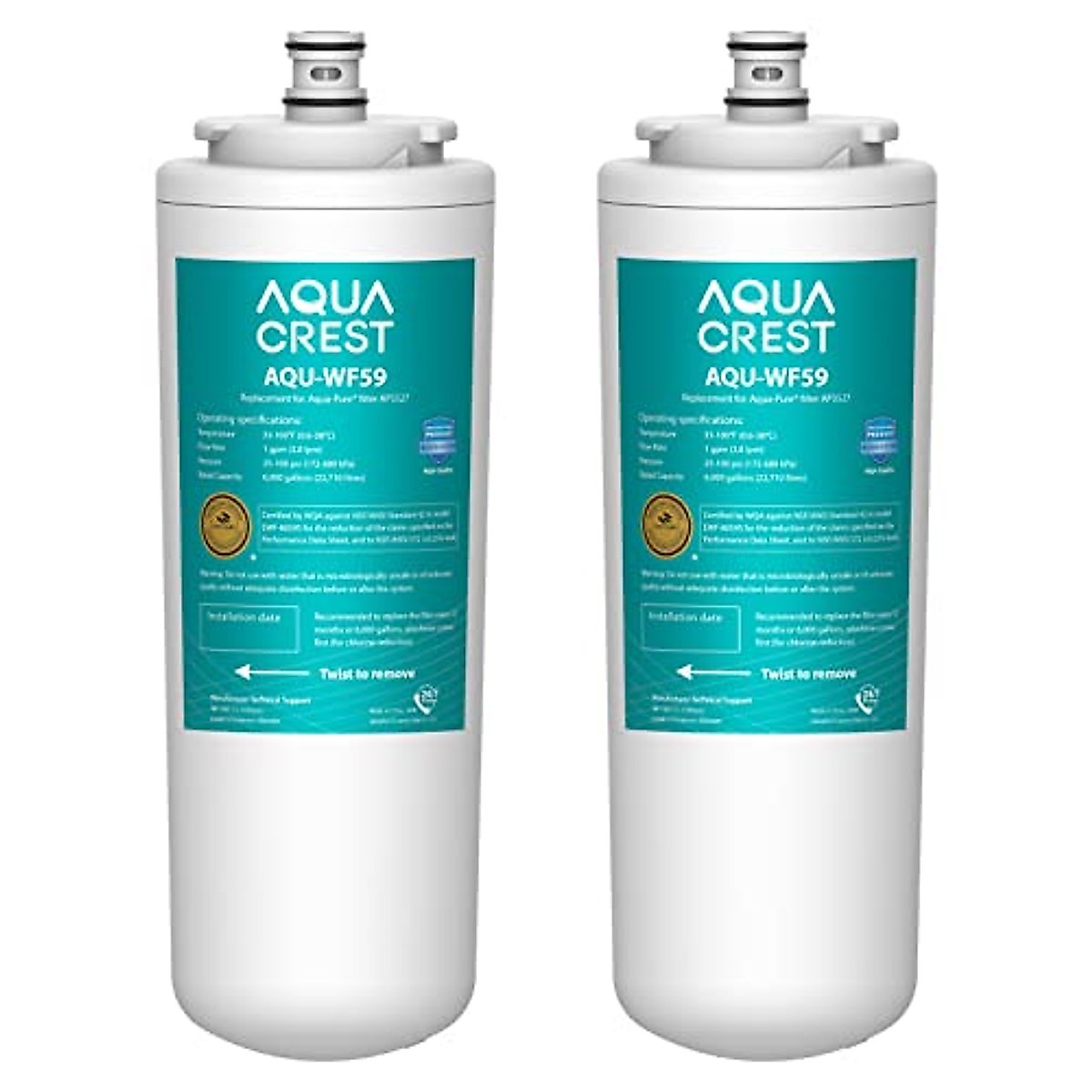 AQUACREST AP5527 Reverse Osmosis Pre and Post Water Filter Cartridge, Replacement for Aqua-Pure AP5527, 5598101, AP-RO5500, APRO5500 Reverse Osmosis System (1 Set), Model No.WF59.