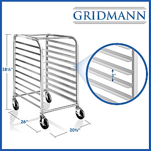 GRIDMANN Commercial Bun Pan Bakery Rack - 10 Sheet