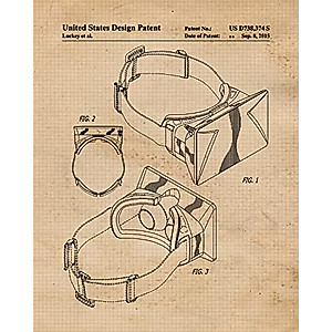 Classic VR Goggles Headset Patent Prints, 4 (8x10) Unframed Photos, Wall Art Decor Gifts Under 20 for Home Office Man Cave School Student Teacher Computer Science Programmer Gamer