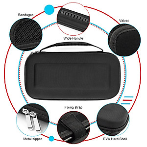 Accessories Kit for Nintendo Switch Games Starter, 2x Steering Wheel, 2x Grip Kit, 1x Travel Carry Case(5 in 1 Black)
