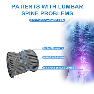 sproerden Lumbar Support Pillow, Ergonomic - Memory Foam Lumbar Support Pillow for Lower Back Pain Relief for Car Seats, Office Chairs, Gaming Consoles, Sofas, Recliners and Beds (Gray)