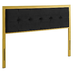 Modway Teagan Tufted Performance Velvet King Headboard in Gold Black