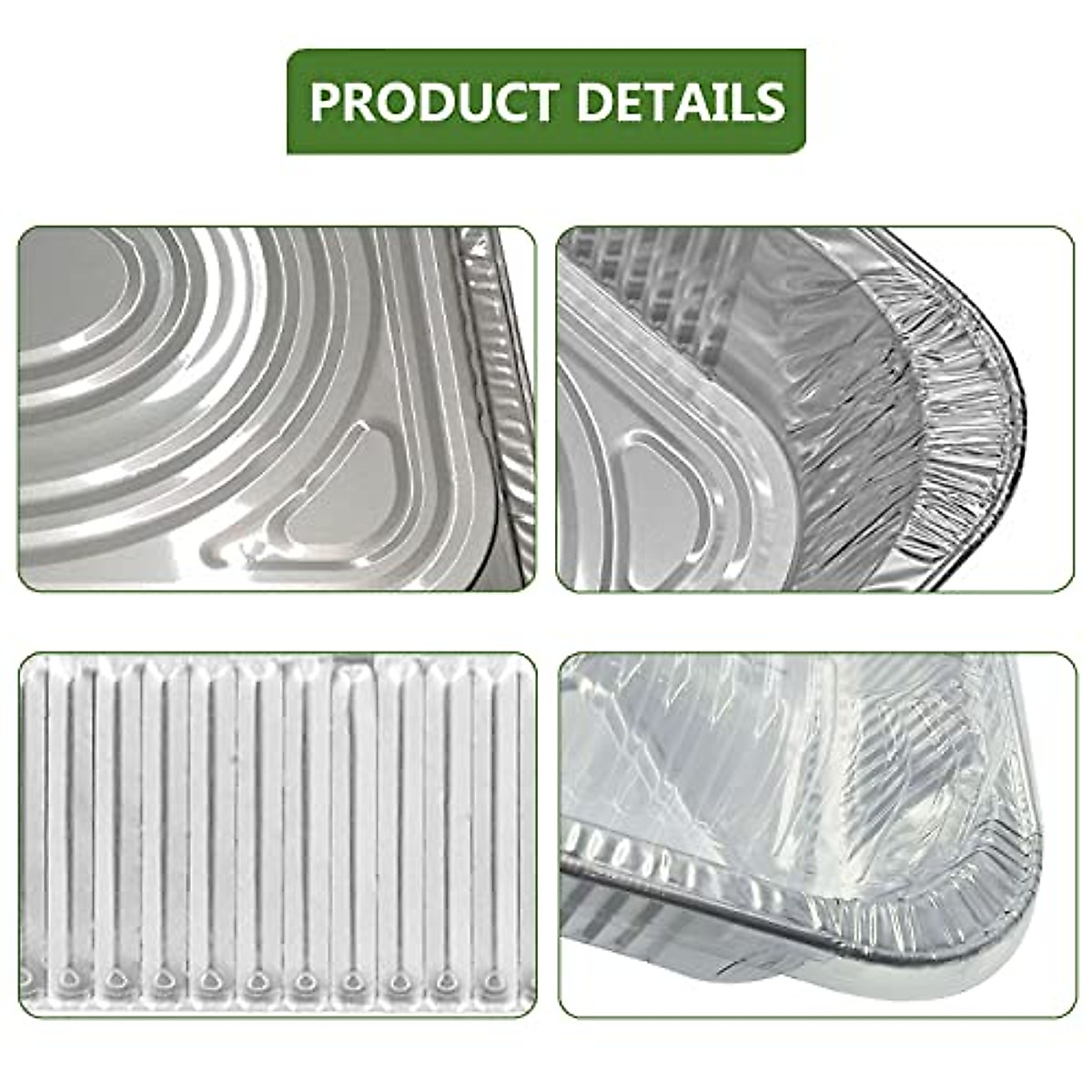 30 Pack 8” × 8” Square Aluminum Baking Pans with Clear Plastic Lids,Disposable Aluminum Foil Pans Takeout Pans,Heavy Duty Recyclable Foil Food Containers Roasting Pans for Cooking,Heating,Storing.