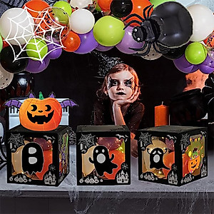 Halloween Latex Balloon Garland Arch Kit-Orange Purple Black Green Confetti balloons with Pumpkin Foil Balloon,Bat foil balloon,Spider web for Halloween party