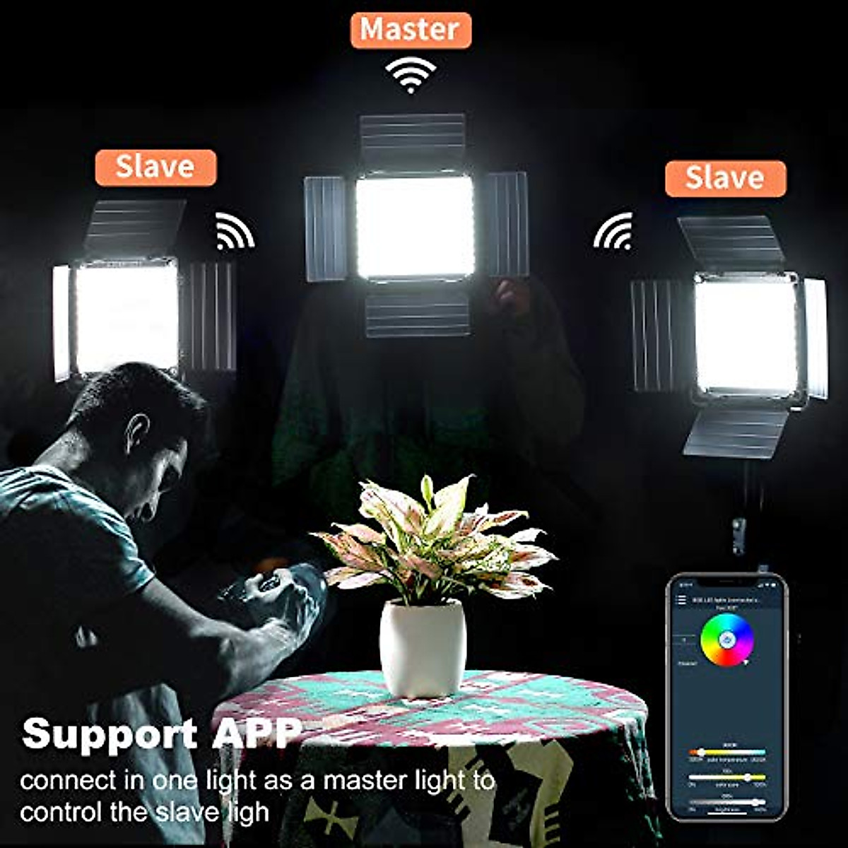 GVM RGB Led Video Light, 2PCS Video Lighting Kit with APP Control, 40W Photography Lighting Led Panel Light with 8 Kinds of The Scene Lights for Studio YouTube, 3200K-5600K, CRI 97+