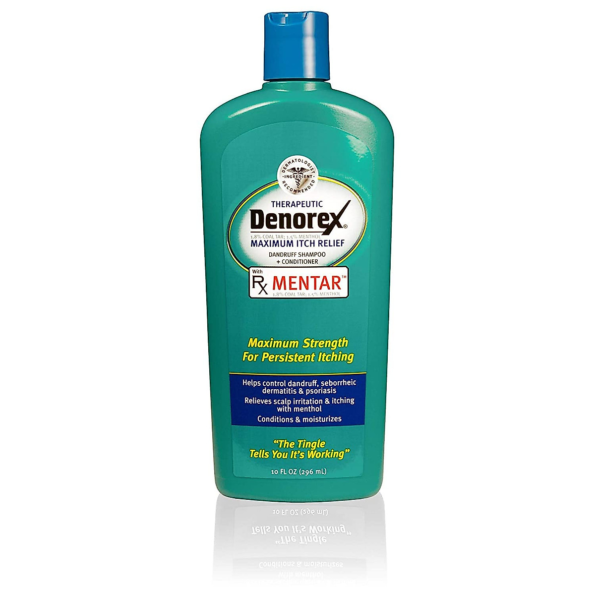 Denorex Therapeutic Dandruff Shampoo + Conditioner, Maximum Itch Relief 10 oz (Pack of 4)