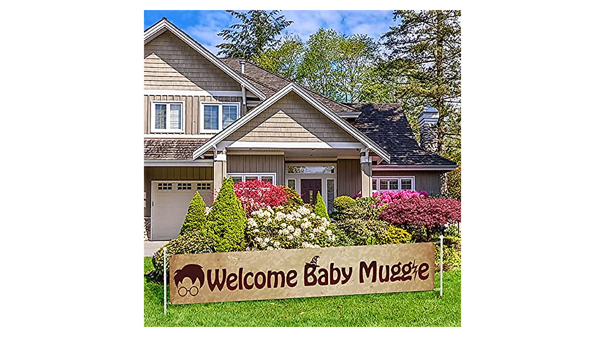 Large Welcome Baby Muggle Banner - Baby Shower Party Decor