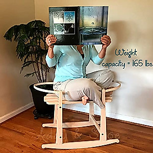 2 in 1 Natural Rocking Stand for Large Baskets (basket's Outside Bottom Width = 18.5" W) - with Brakes (Read All Product Details)