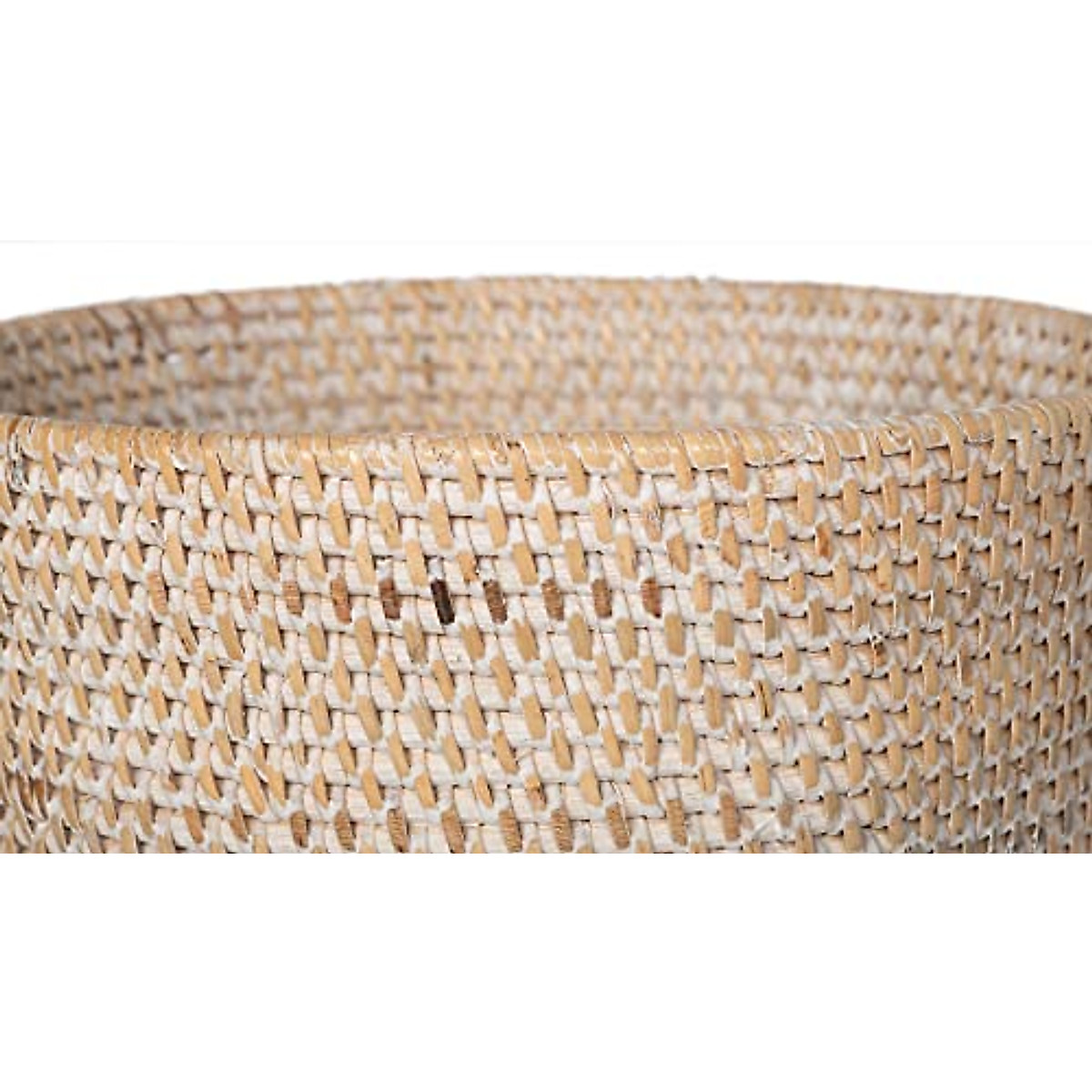 Kouboo Loma Round Rattan Paper Waste Basket (Latte)