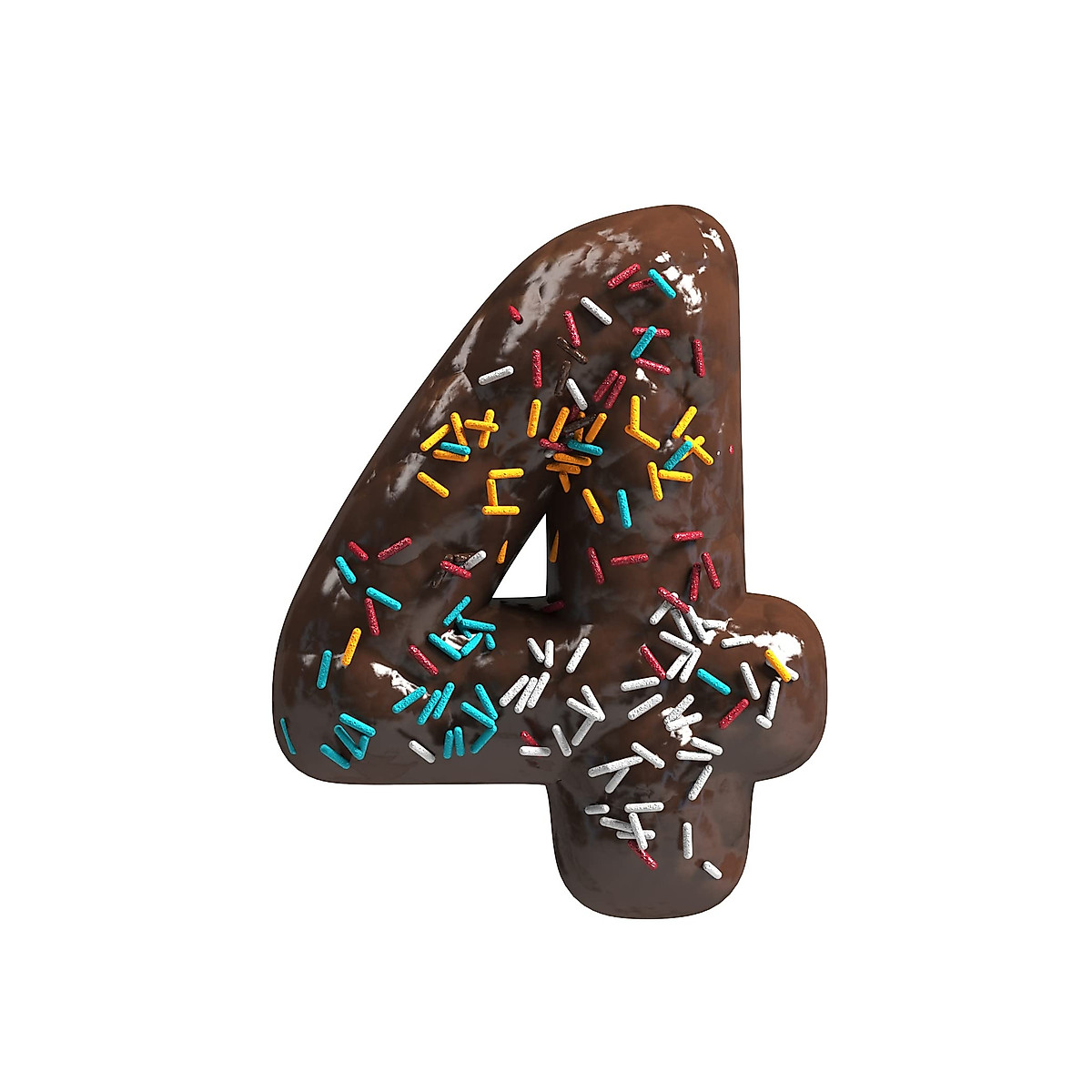 Number Four (4) Cookie Cutter, Premium Food-Grade Stainless Steel, Dishwasher Safe (4)