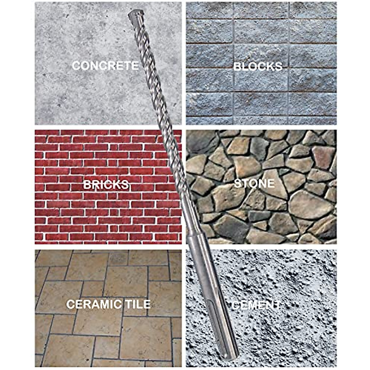 SDS Plus Hammer Drill Bit 3Pcs 5/32 in. x 8 in. Masonry Concrete Rock Drill