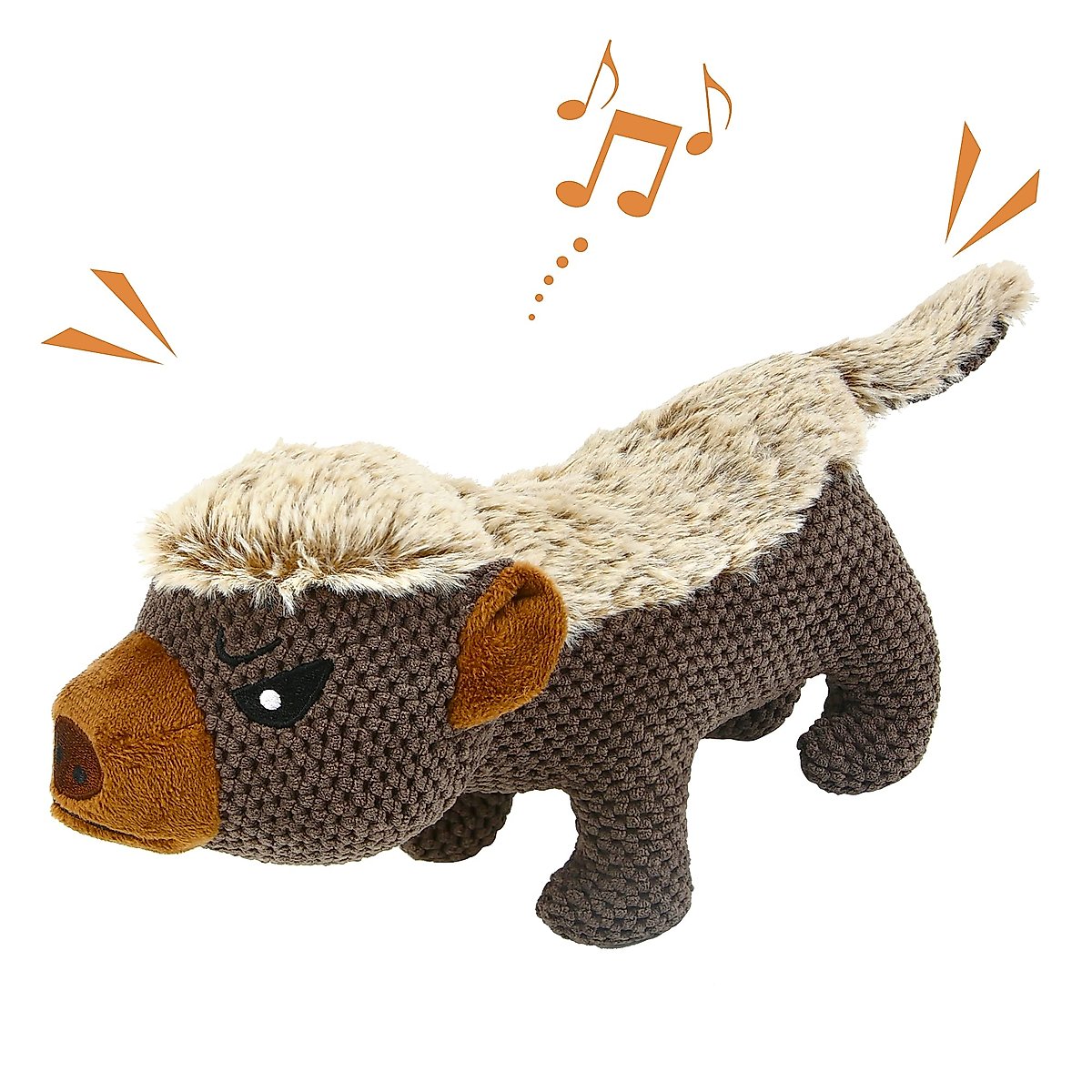 IOKHEIRA Dog Plush Toys for Aggressive Chewers, Indestructible Dog Squeaky Toys with Crinkle Paper, Durable Teething Chew Toys for Medium and Large Breed (Grey)